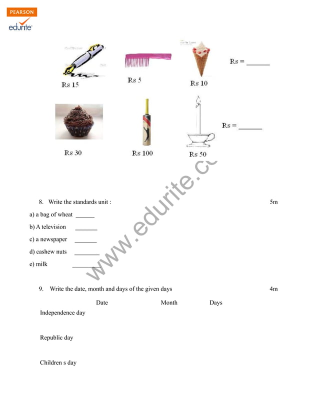 Class 2 CBSE Maths Sample Paper Term 2 Model 1 | PDF | Education