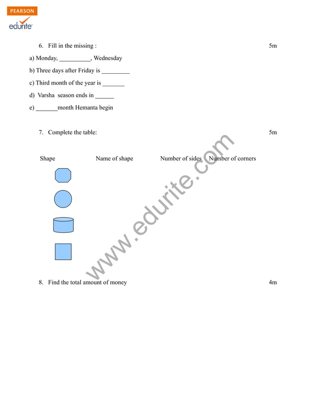 Class 2 CBSE Maths Sample Paper Term 2 Model 2 | PDF