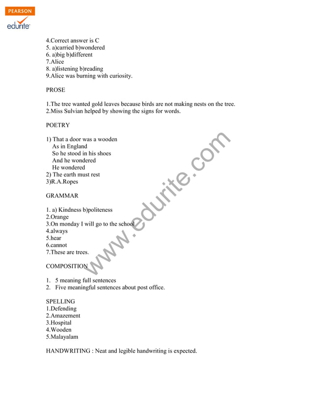Class 4 Cbse English Question Paper 2011 | PDF