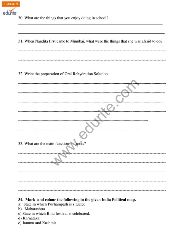 Class 4 Cbse EVS Question Paper Term 2 2012 | PDF