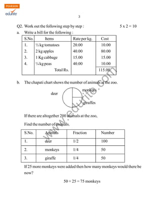 Class 4 Cbse Maths Question Paper | PDF