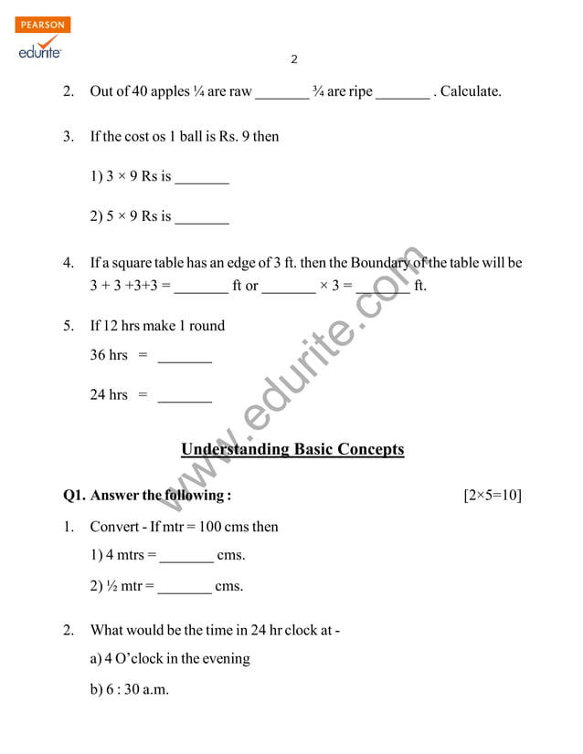 Class 4 Cbse Maths Question Paper Class 4 Cbse Maths Question Paper