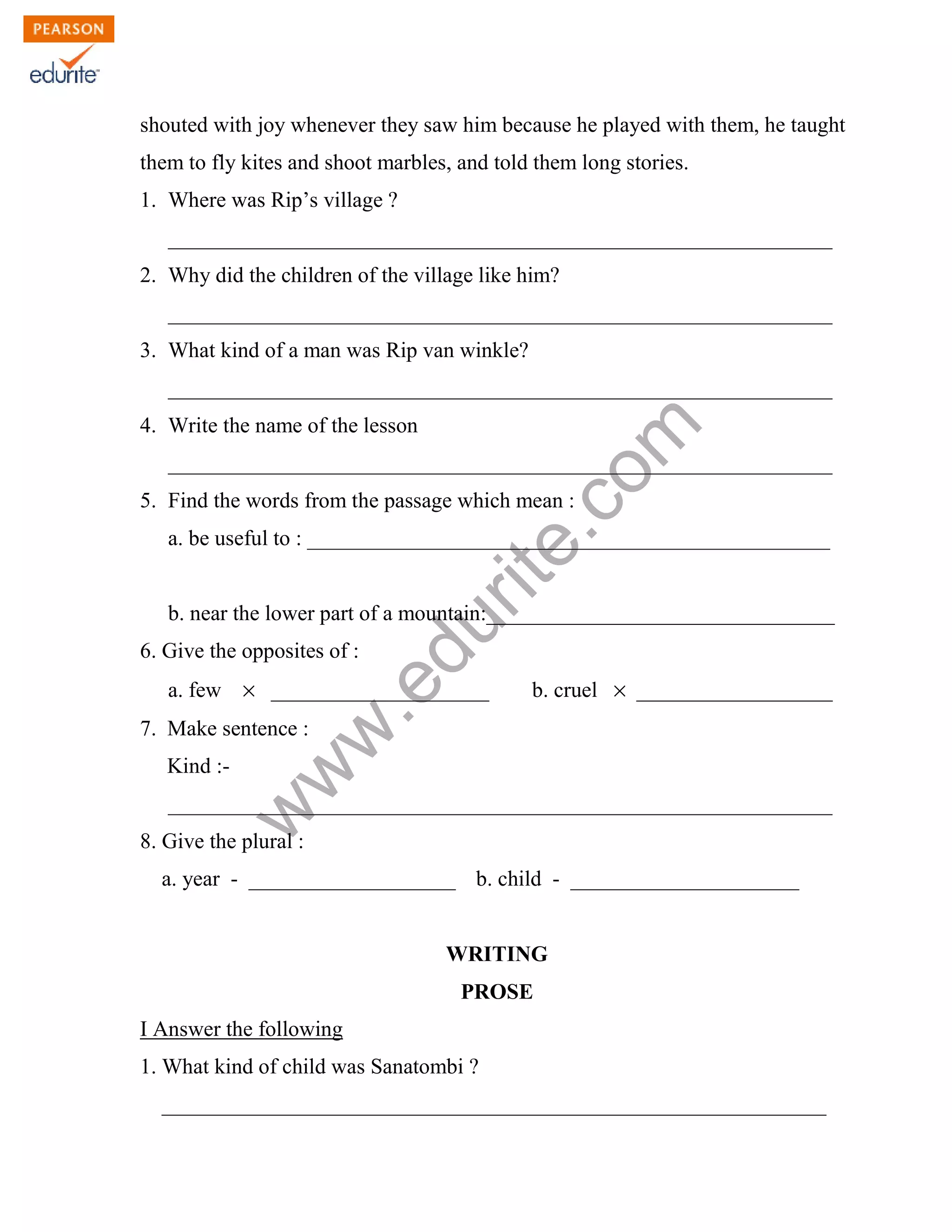 Class 5 Cbse English Question Paper | PDF