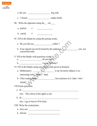 Class 5 Cbse English Question Paper | PDF