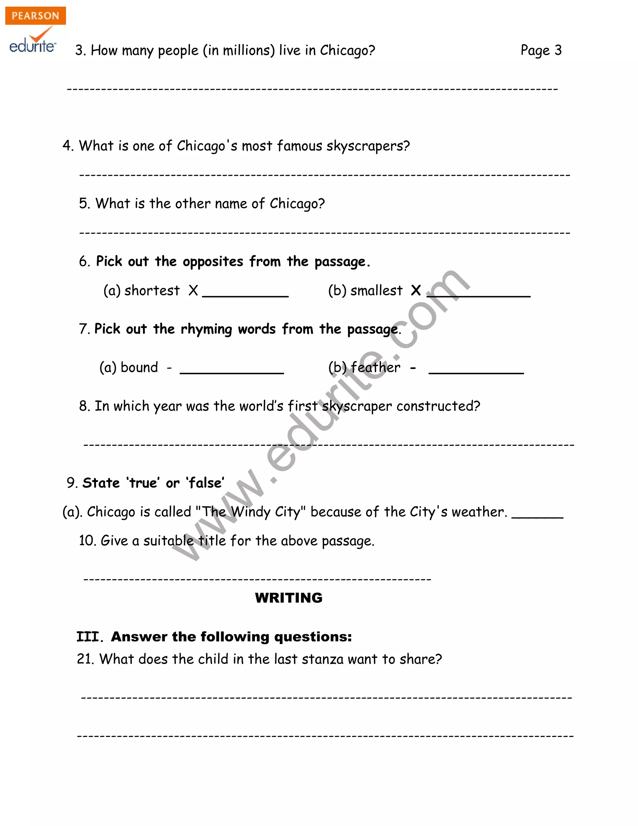 Class 5 Cbse English Question Paper Term 2 | PDF
