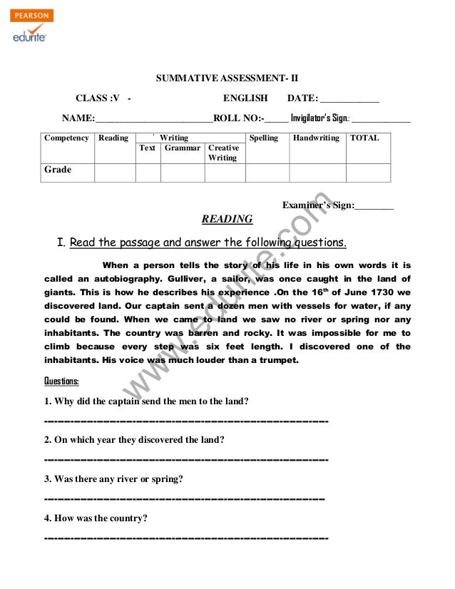 Class 5 Cbse English Question Paper Term 2 class-5-cbse-english-question-paper-term-2