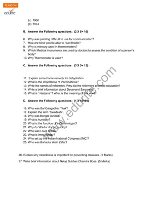 Class 5 Cbse Social Science Sample Paper Term 2 Model 2 | PDF