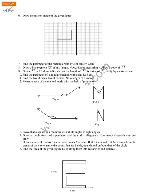 Class 6 Cbse Maths Sample Paper Term 2 Model 1 | PDF