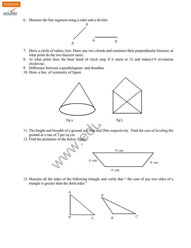 Class 6 Cbse Maths Sample Paper Term 2 Model 2 | PDF
