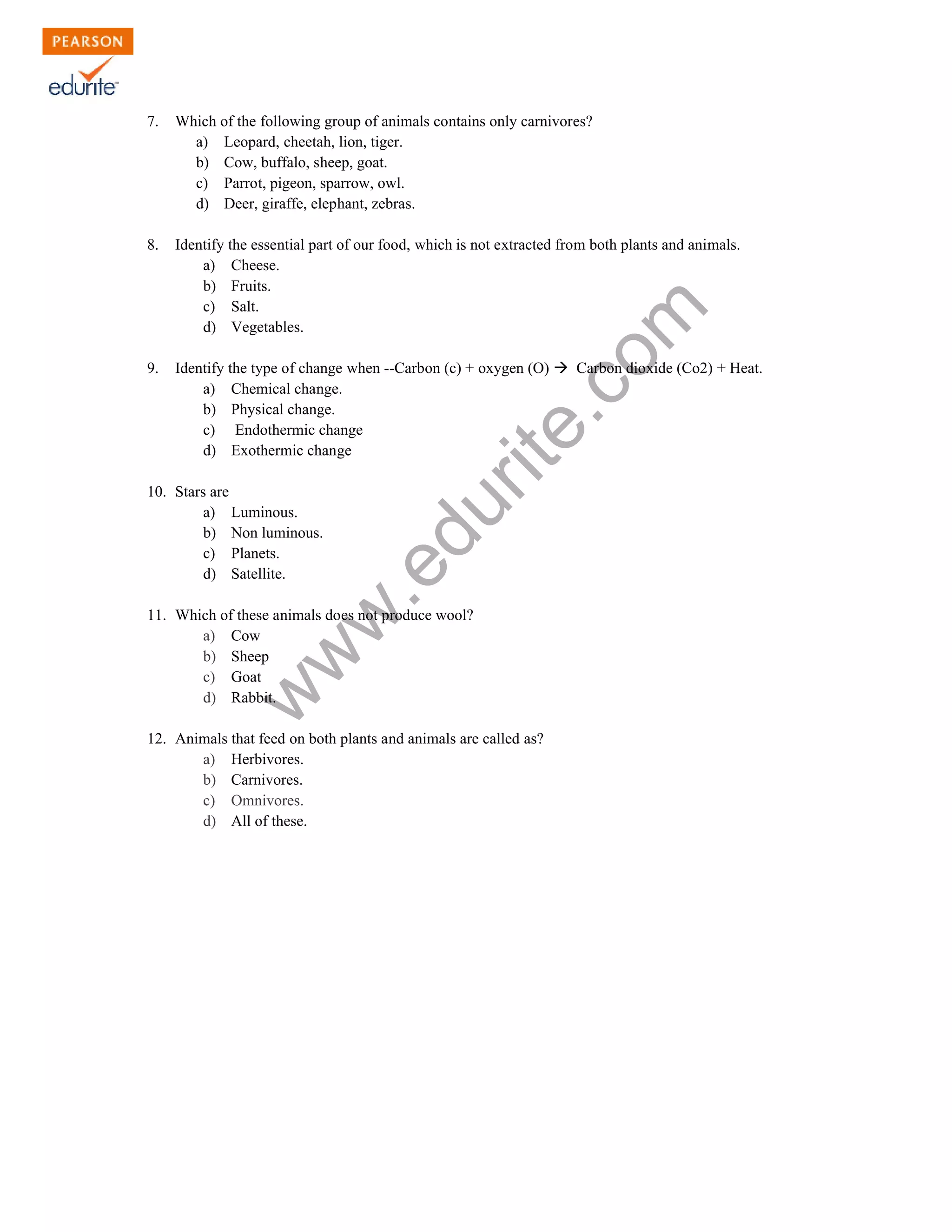 Class 6 Cbse Science Sample Paper Model 2 | PDF