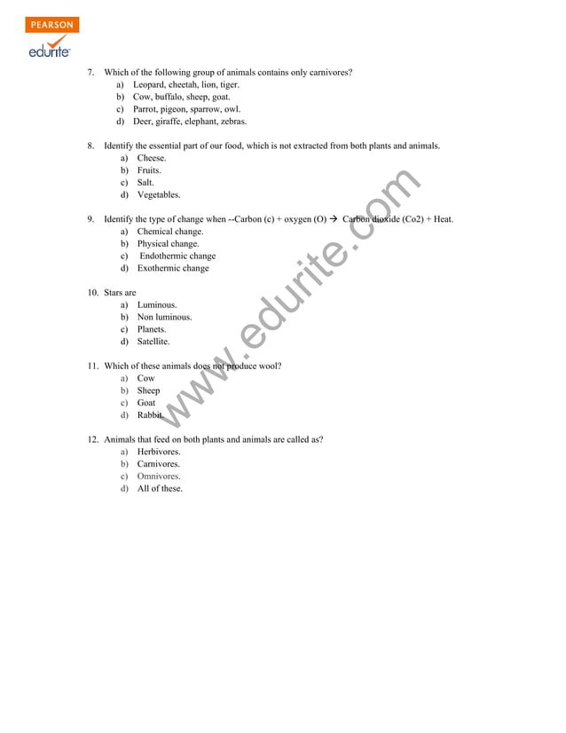 Class 6 Cbse Science Sample Paper Model 2 | PDF