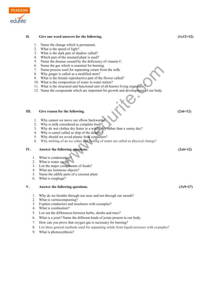 Class 6 Cbse Science Sample Paper Model 2 | PDF