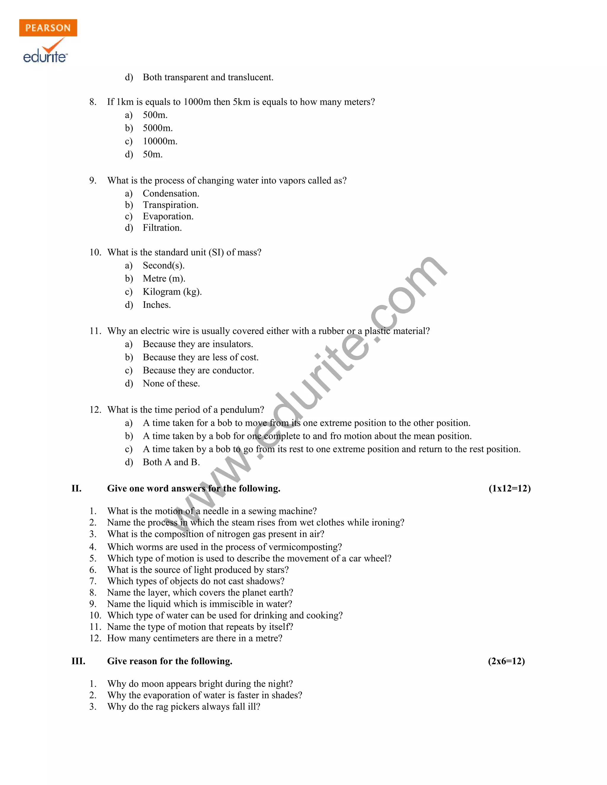 Class 6 Cbse Science Sample Paper Term 2 Model 1 | PDF