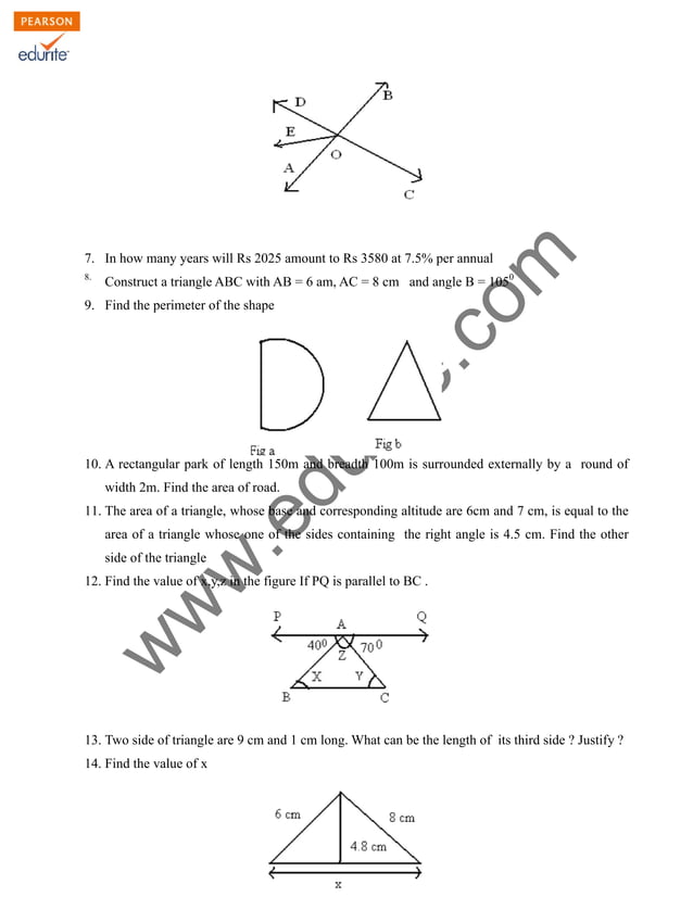 Class 7 Cbse Maths Sample Paper Term 2 Model 2 | PDF