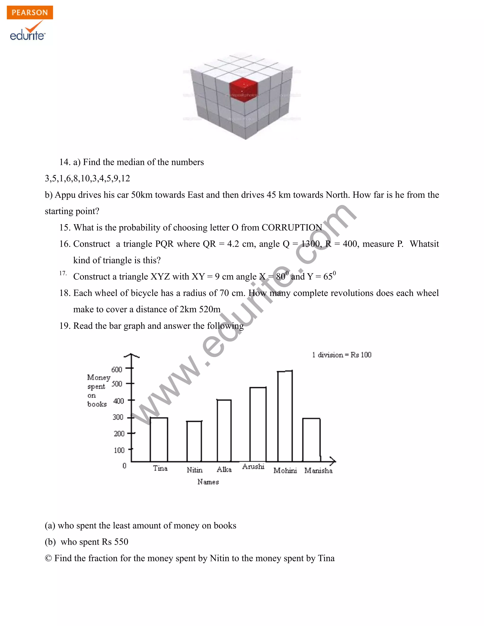 Class 7 Cbse Maths Sample Paper Term 2 Model 3 | PDF