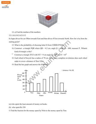 Class 7 Cbse Maths Sample Paper Term 2 Model 3 | PDF