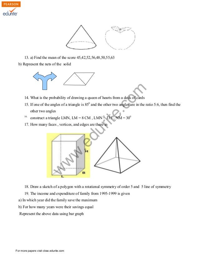 Class 7 Cbse Maths Sample Paper Term 2 Model 4
