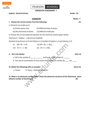 Class 7 Cbse Science Question Paper | PDF