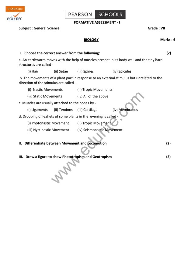 Class 7 Cbse Science Question Paper | PDF