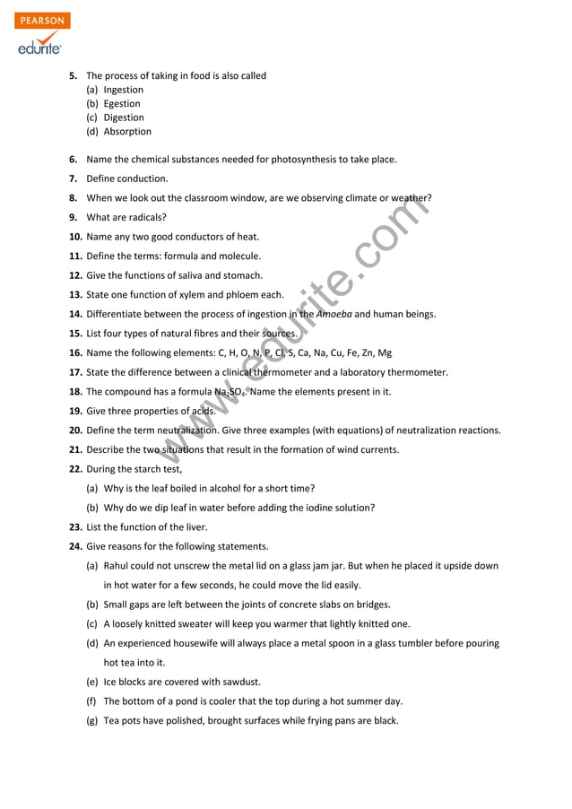Class 7 Cbse Science Sample Paper Term 1 Model 2 | PDF