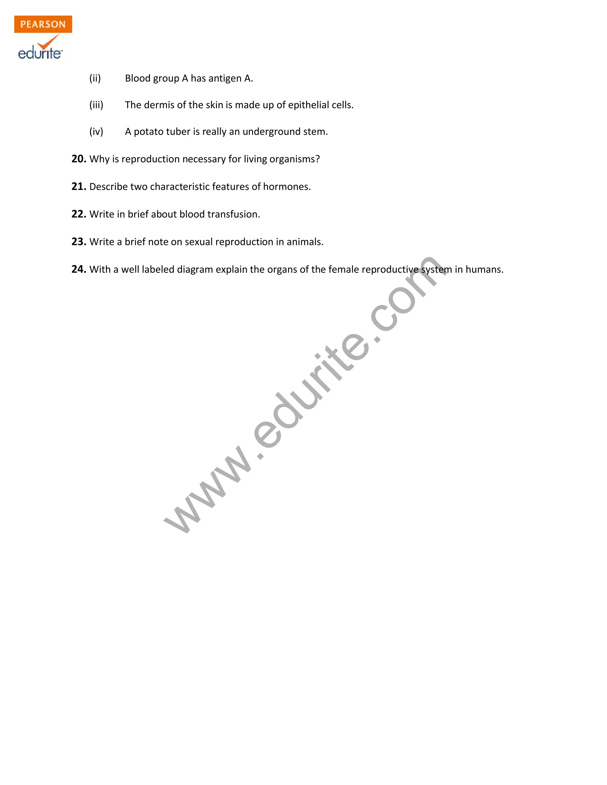 Class 8 Cbse Biology Sample Paper Term 1 Model 2 | PDF
