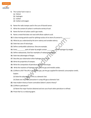 Class 8 Cbse Chemistry Sample Paper Term 1 Model 2 | PDF | Chemistry ...