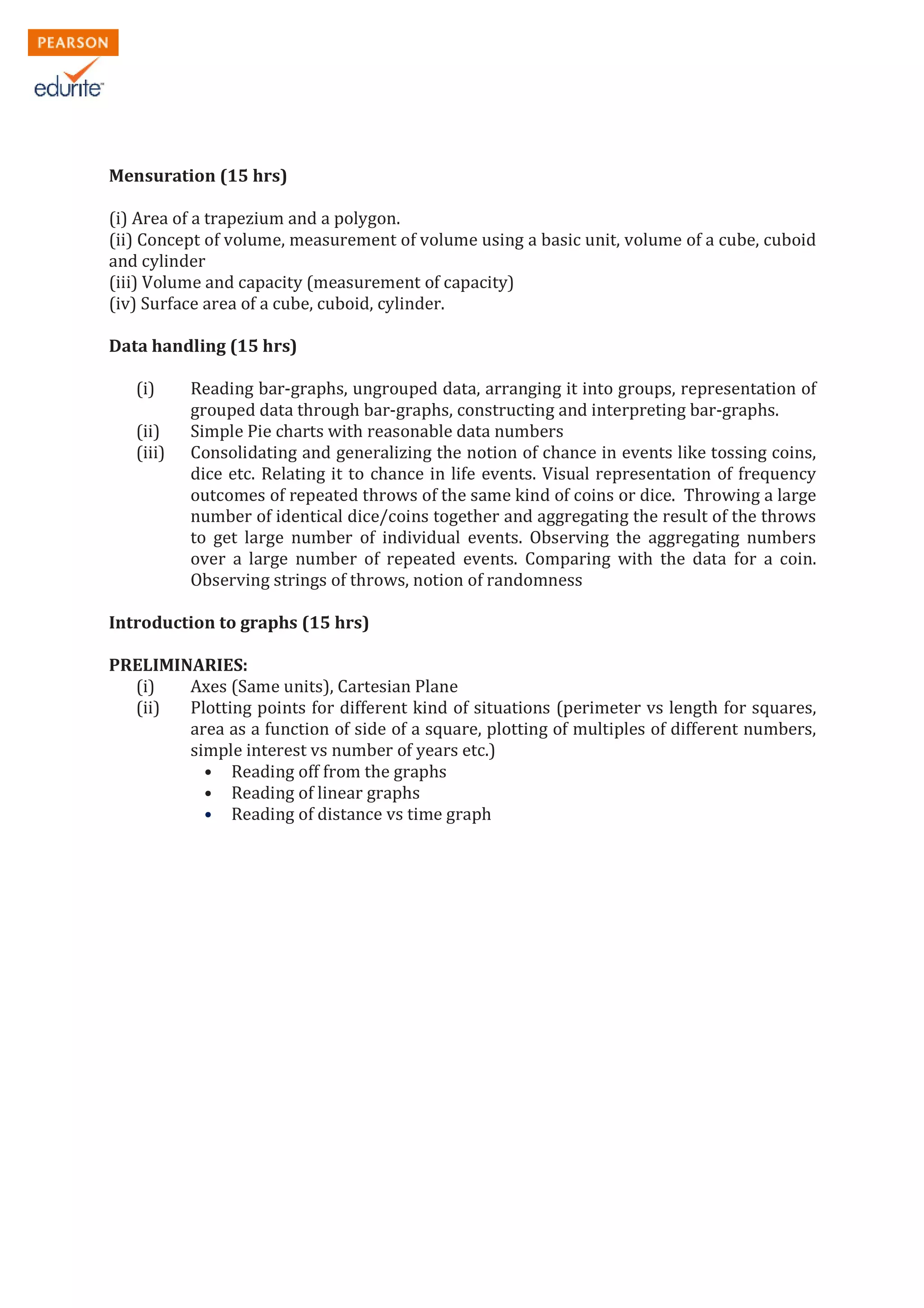 Class 8 Cbse Maths Syllabus 2011-12 | PDF