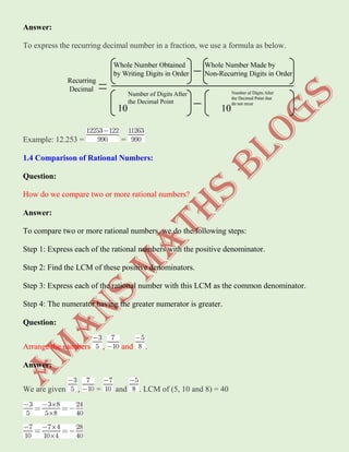 Cbse class-8th-rational numbers-amans-maths-blogs | PDF