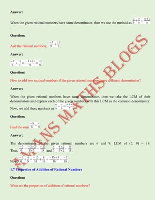Cbse class-8th-rational numbers-amans-maths-blogs | PDF