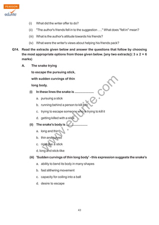 Class 9 Cbse English Language Literature Sample Paper Term 2 | PDF