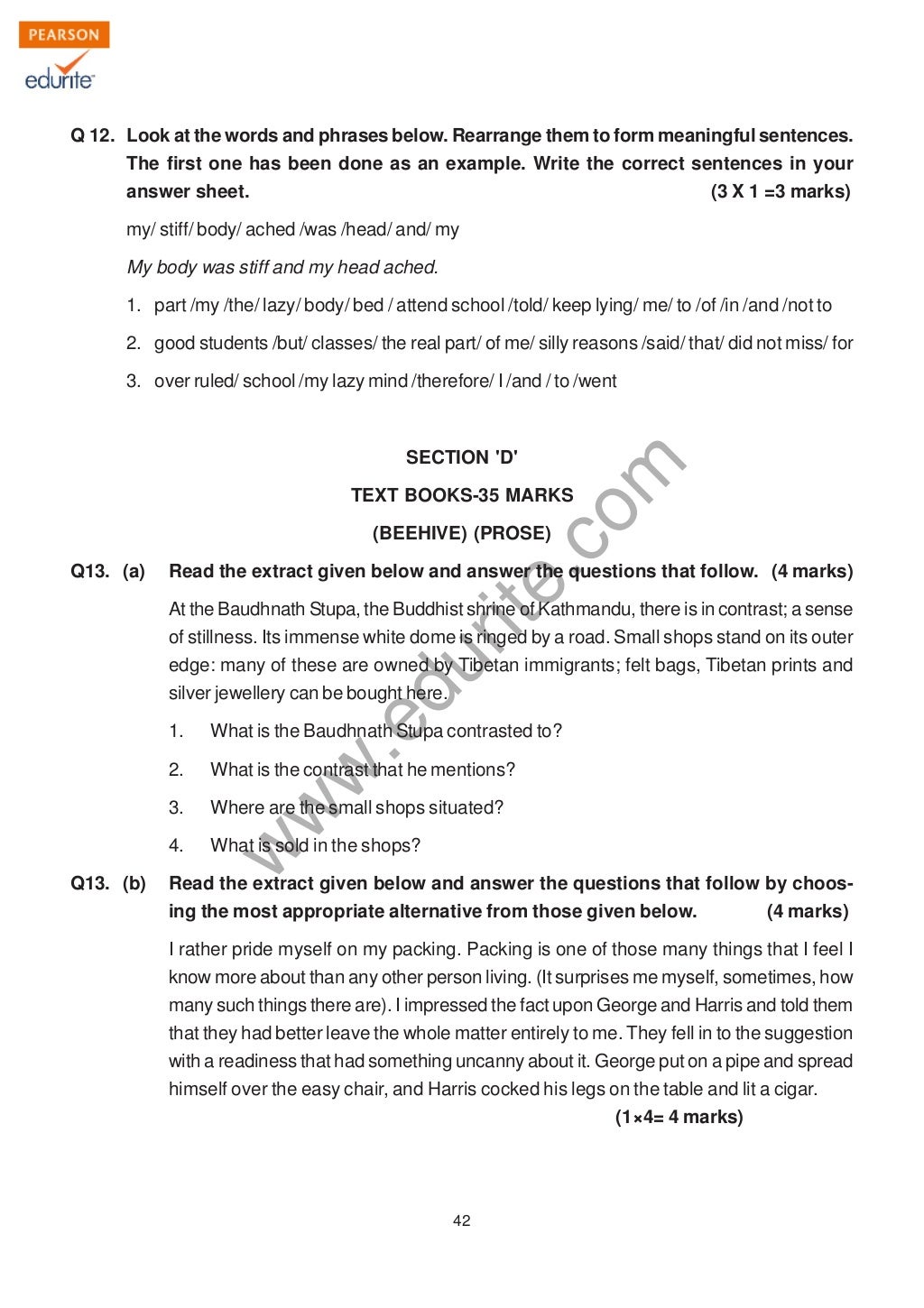 Class 9 Cbse English Language Literature Sample Paper Term 2