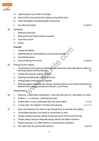 Class 9 Cbse Home Science Term 2 Sample Paper 2011