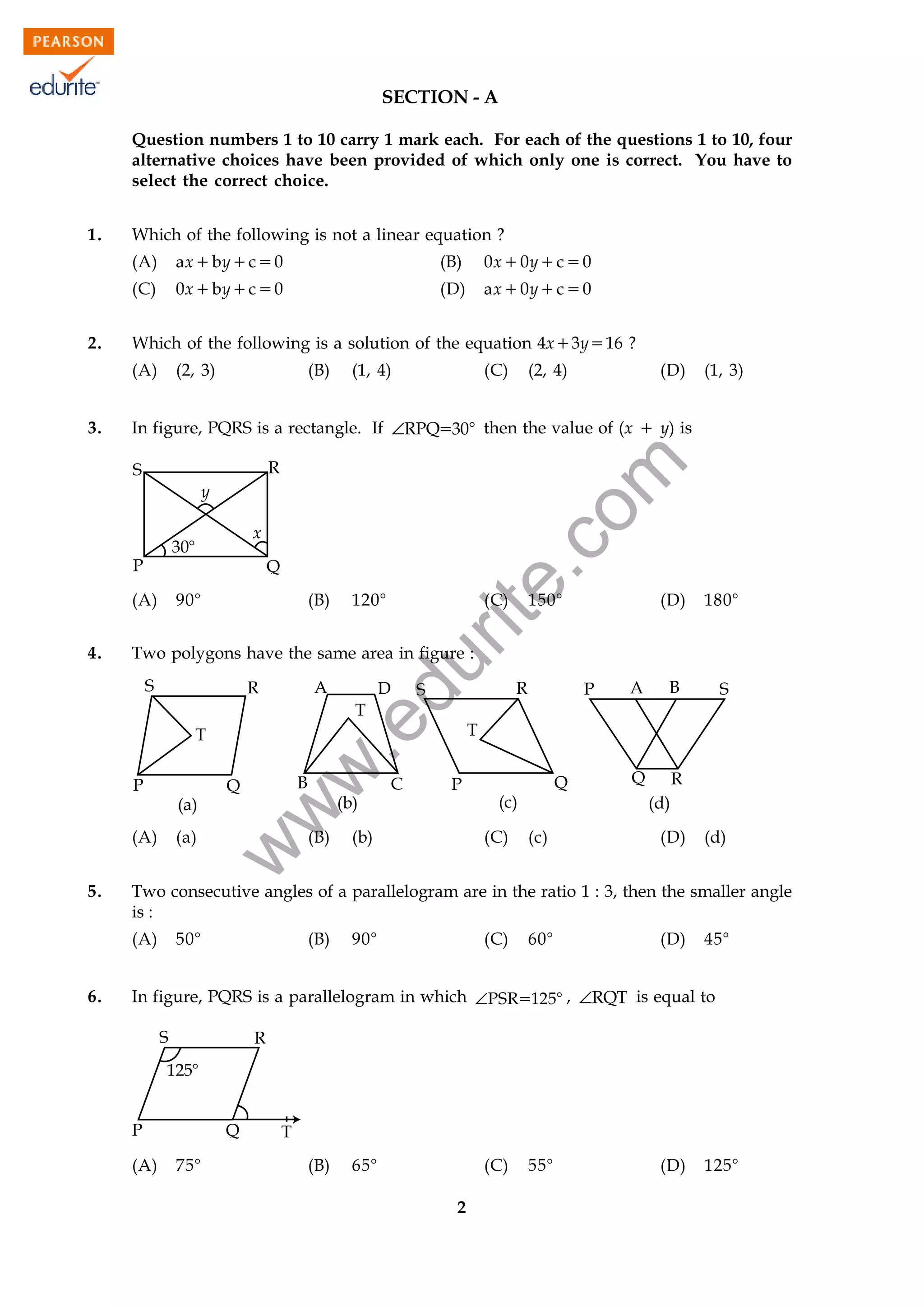 Class 9 Cbse Maths Question Paper | PDF