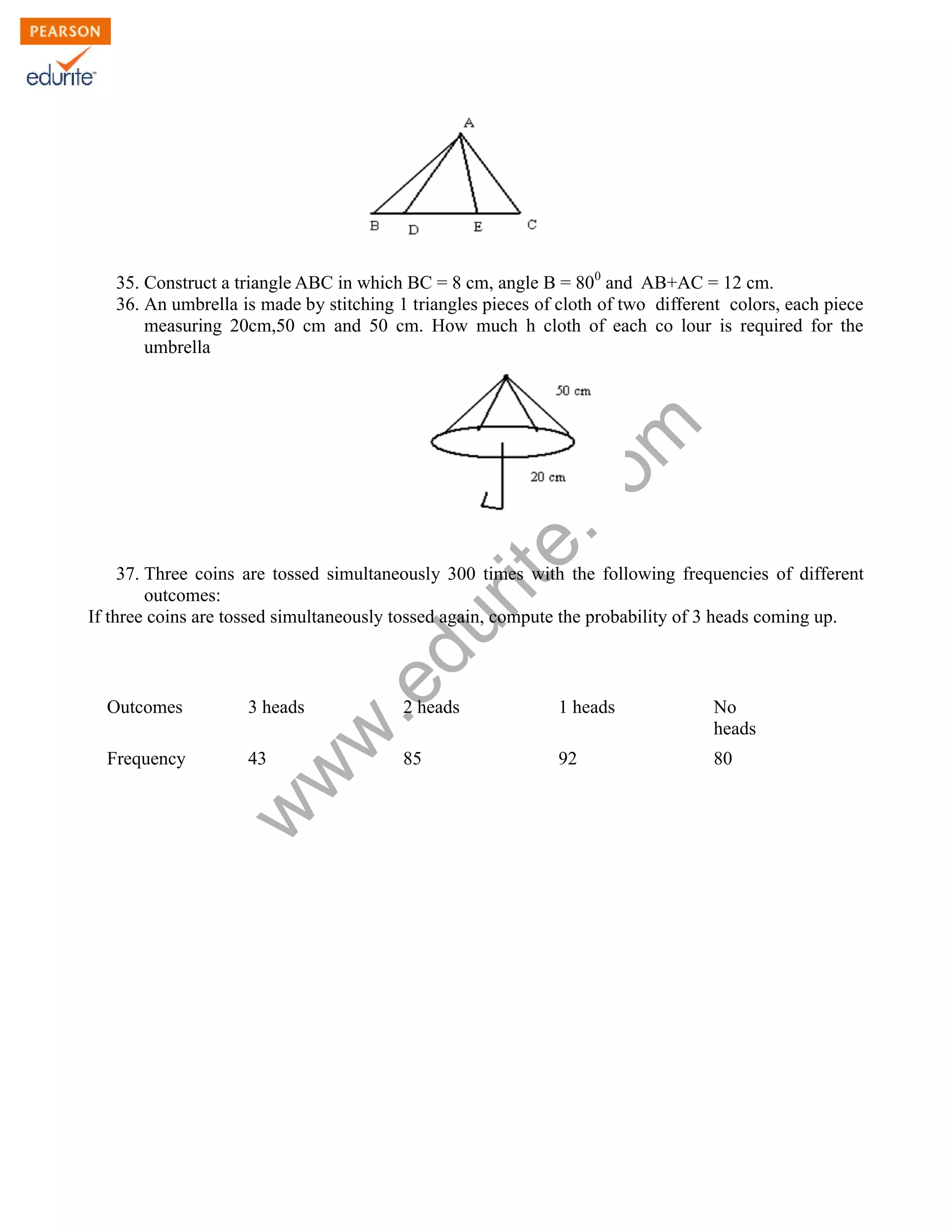 Class 9 Cbse Maths Sample Paper Model 3 | PDF