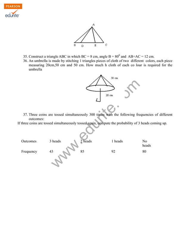 Class 9 Cbse Maths Sample Paper Model 3 | PDF