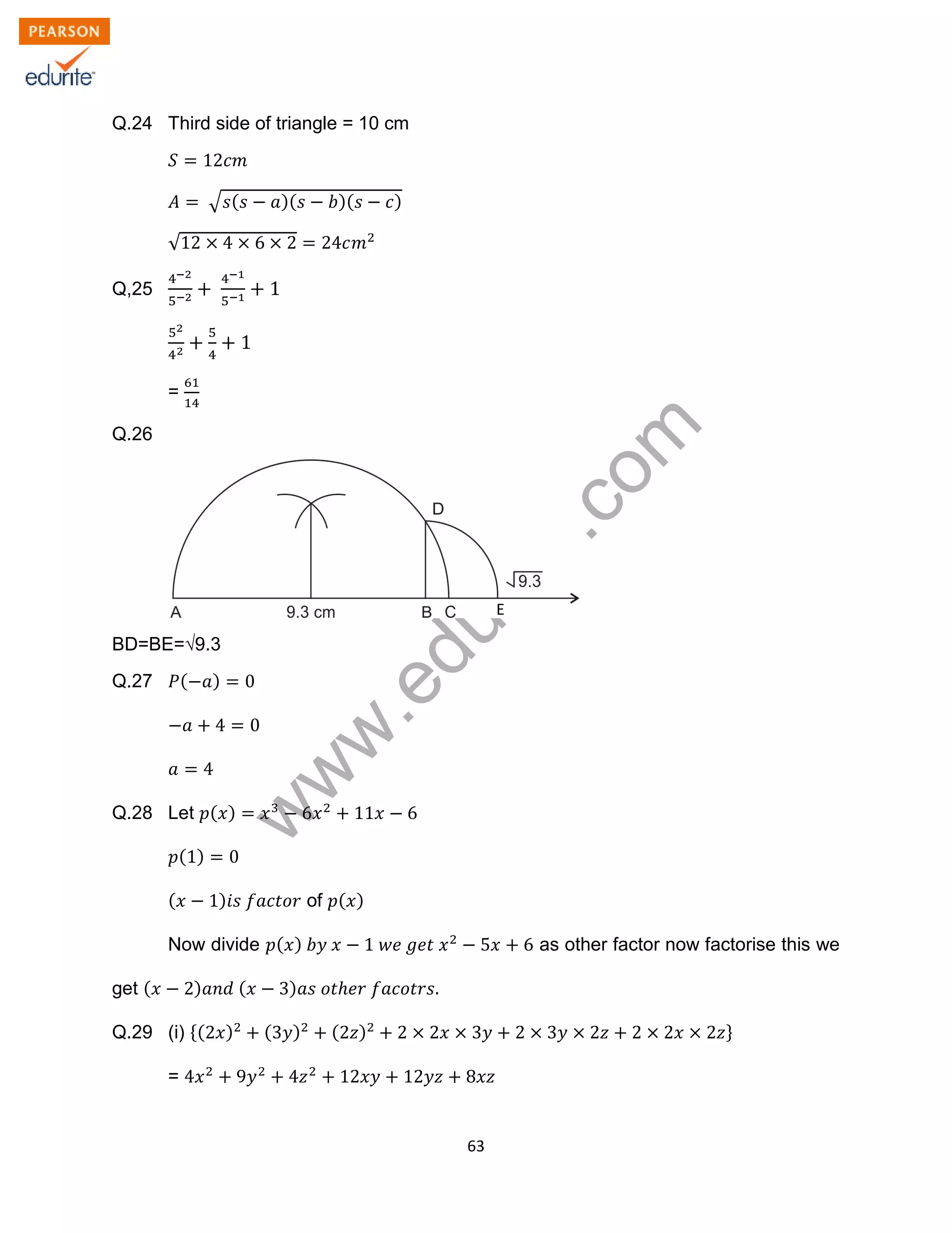 Class 9 Cbse Maths Sample Paper Term 1 Model 1 | PDF