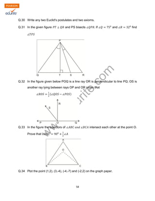 Class 9 Cbse Maths Sample Paper Term 1 Model 1 | PDF