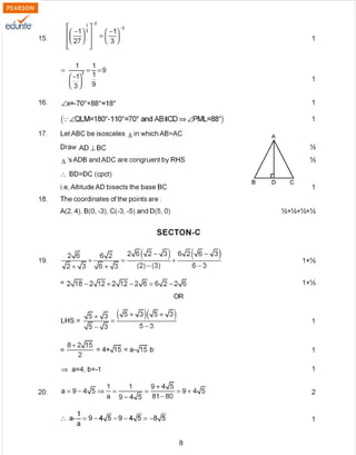 Class 9 Cbse Maths Sample Paper Term 1 | PDF