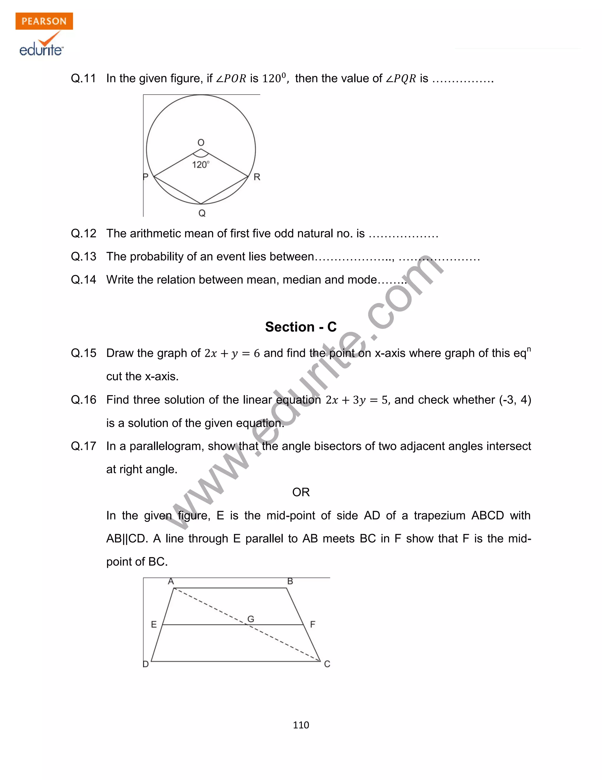 Class 9 Cbse Maths Sample Paper Term 2 Model 1 | PDF