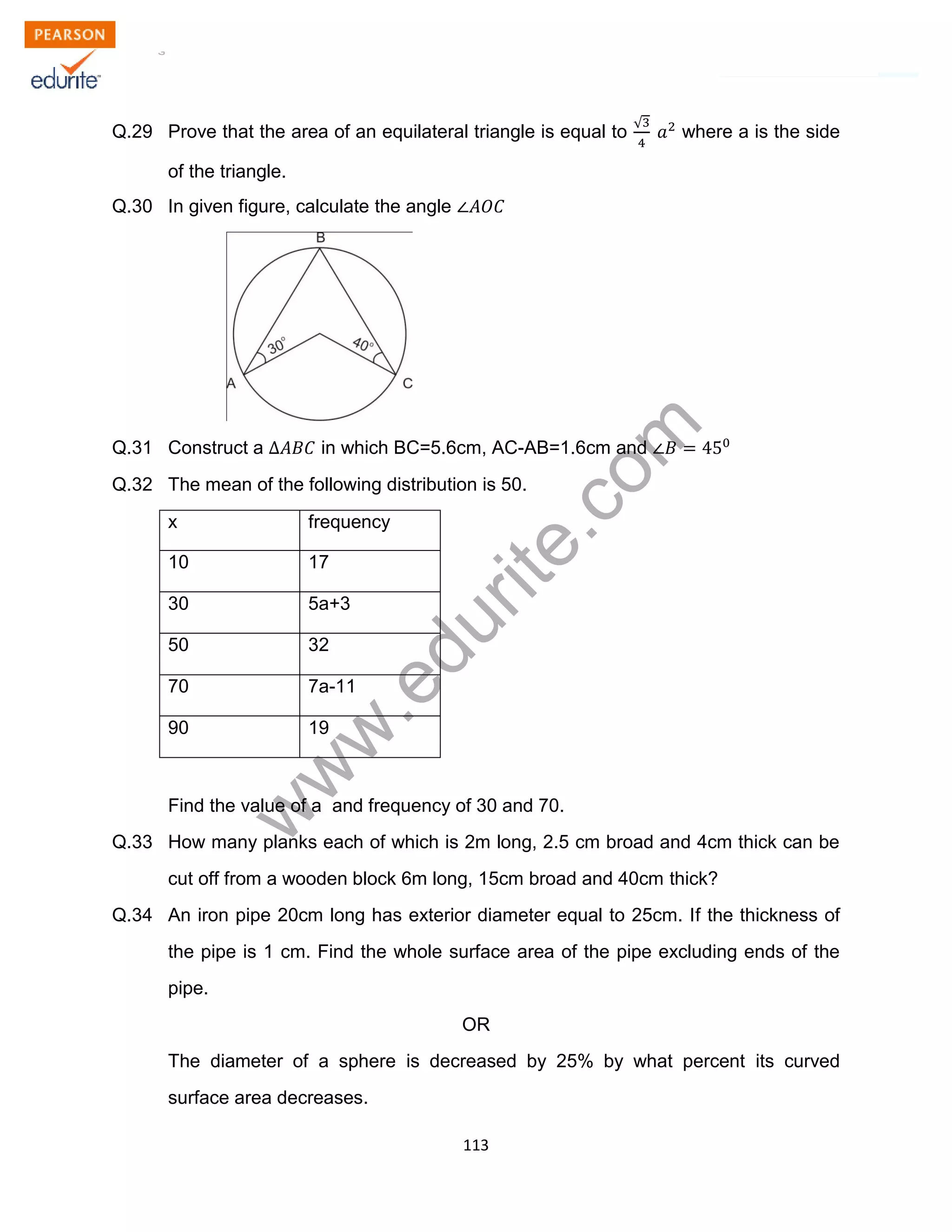 Class 9 Cbse Maths Sample Paper Term 2 Model 1 | PDF