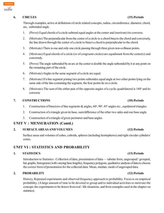 Class 9 Cbse Maths Syllabus 2010-11 | PDF