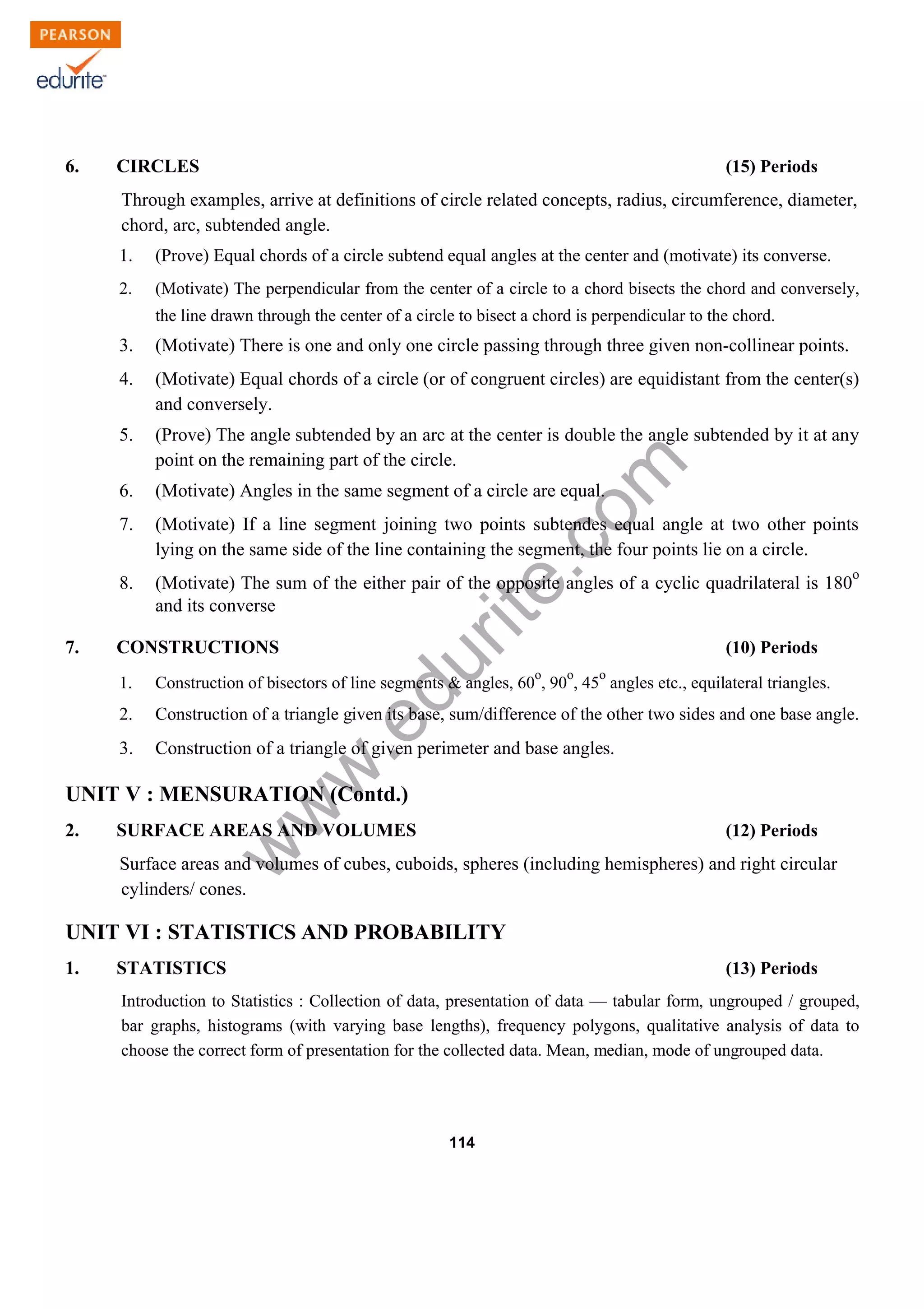 Class 9 Cbse Maths Syllabus 2011-12 | PDF