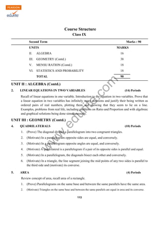Class 9 Cbse Maths Syllabus 2011-12 | PDF