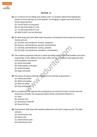 Class 9 Cbse Science Sample Paper Term 1 Model 1 | PDF