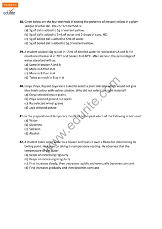Class 9 Cbse Science Sample Paper Term 1 Model 1 | PDF