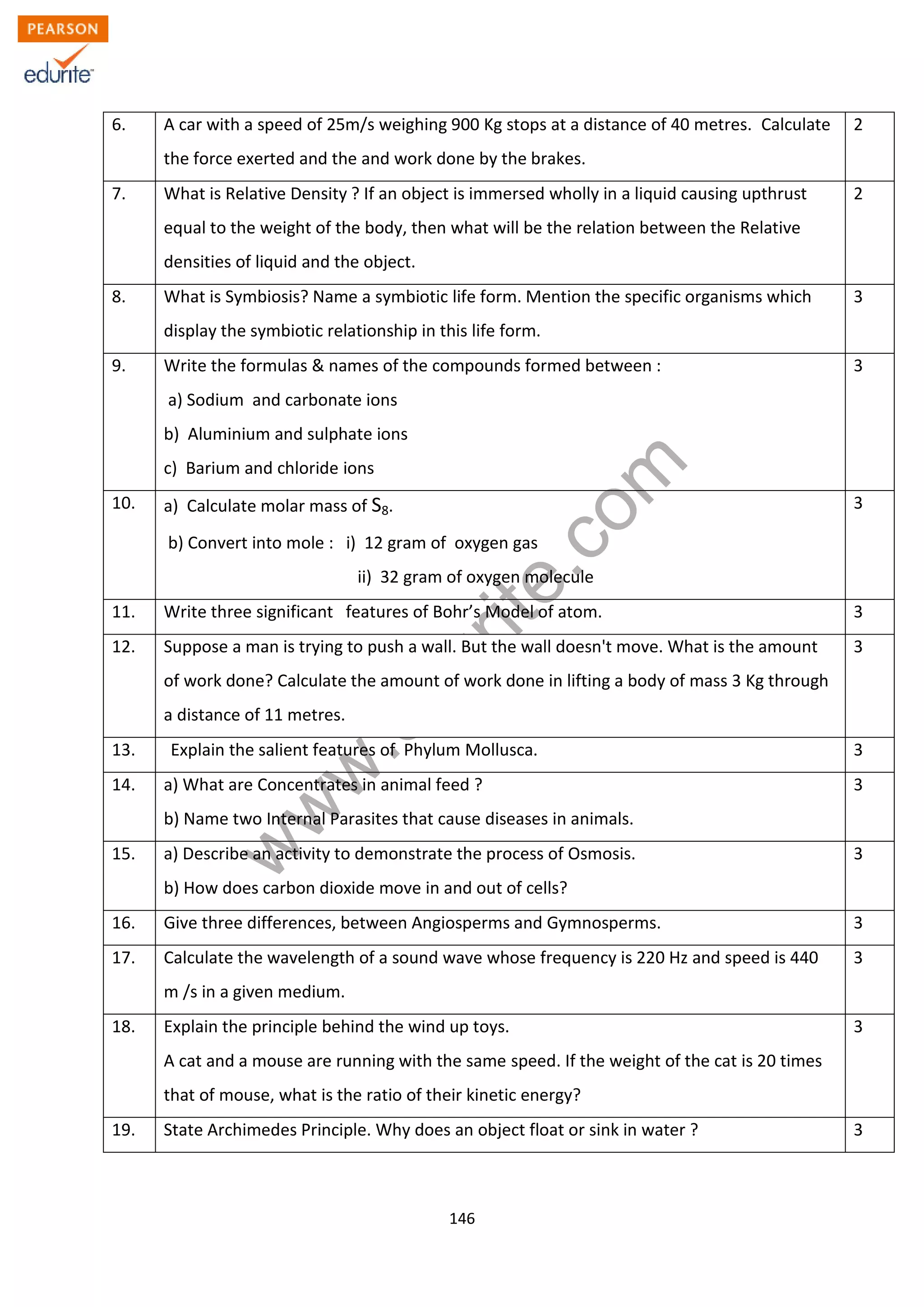 Class 9 Cbse Science Sample Paper Term 2 Model 1 | PDF