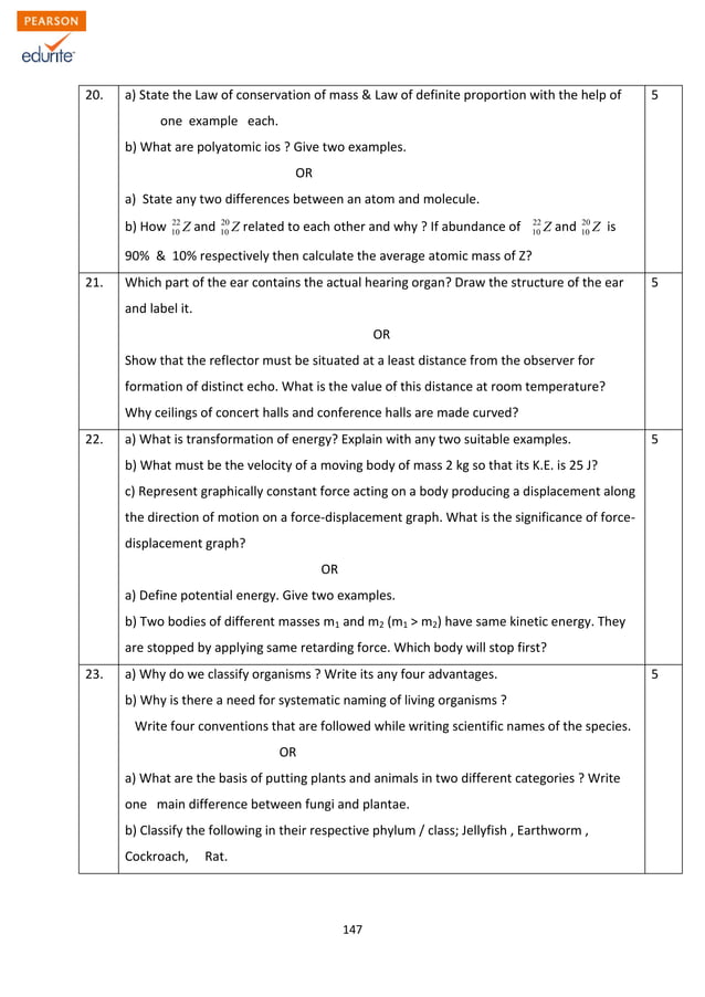 Class 9 Cbse Science Sample Paper Term 2 Model 1 | PDF