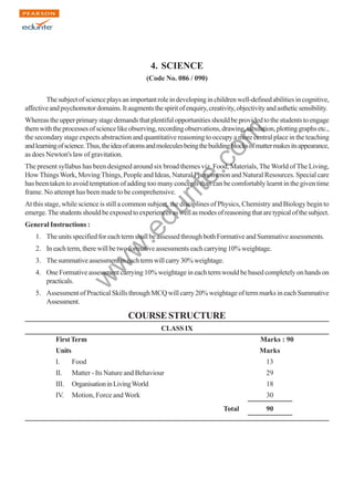 Cbse Class 9 Science Syllabus 2012-13 | PDF