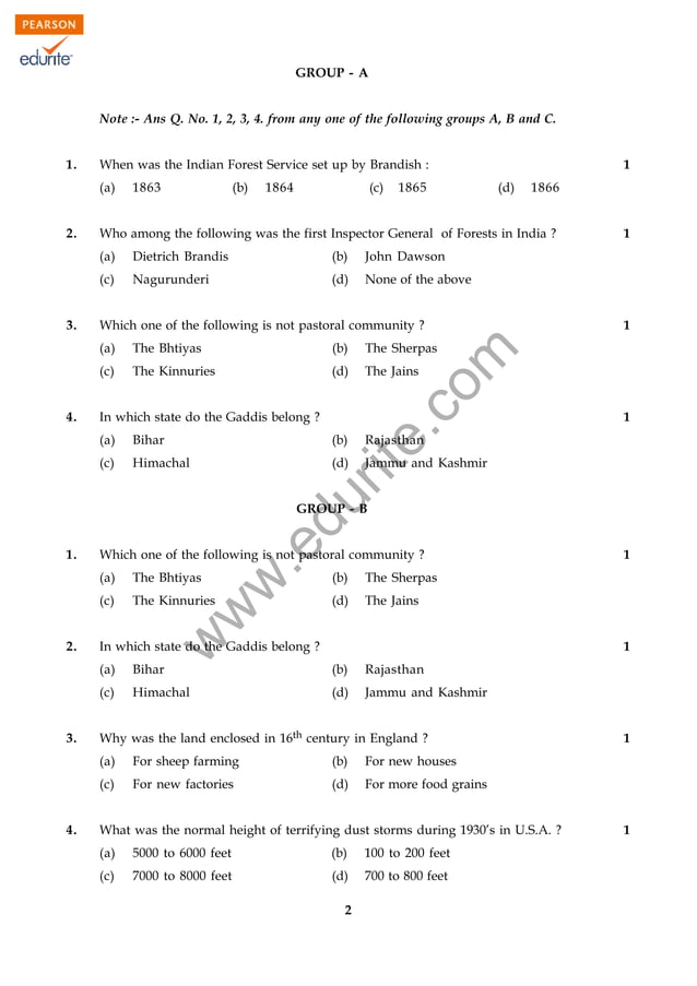 Class 9 Cbse Social Science Question Paper | PDF