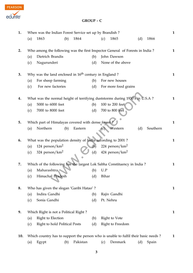 Class 9 Cbse Social Science Question Paper | PDF